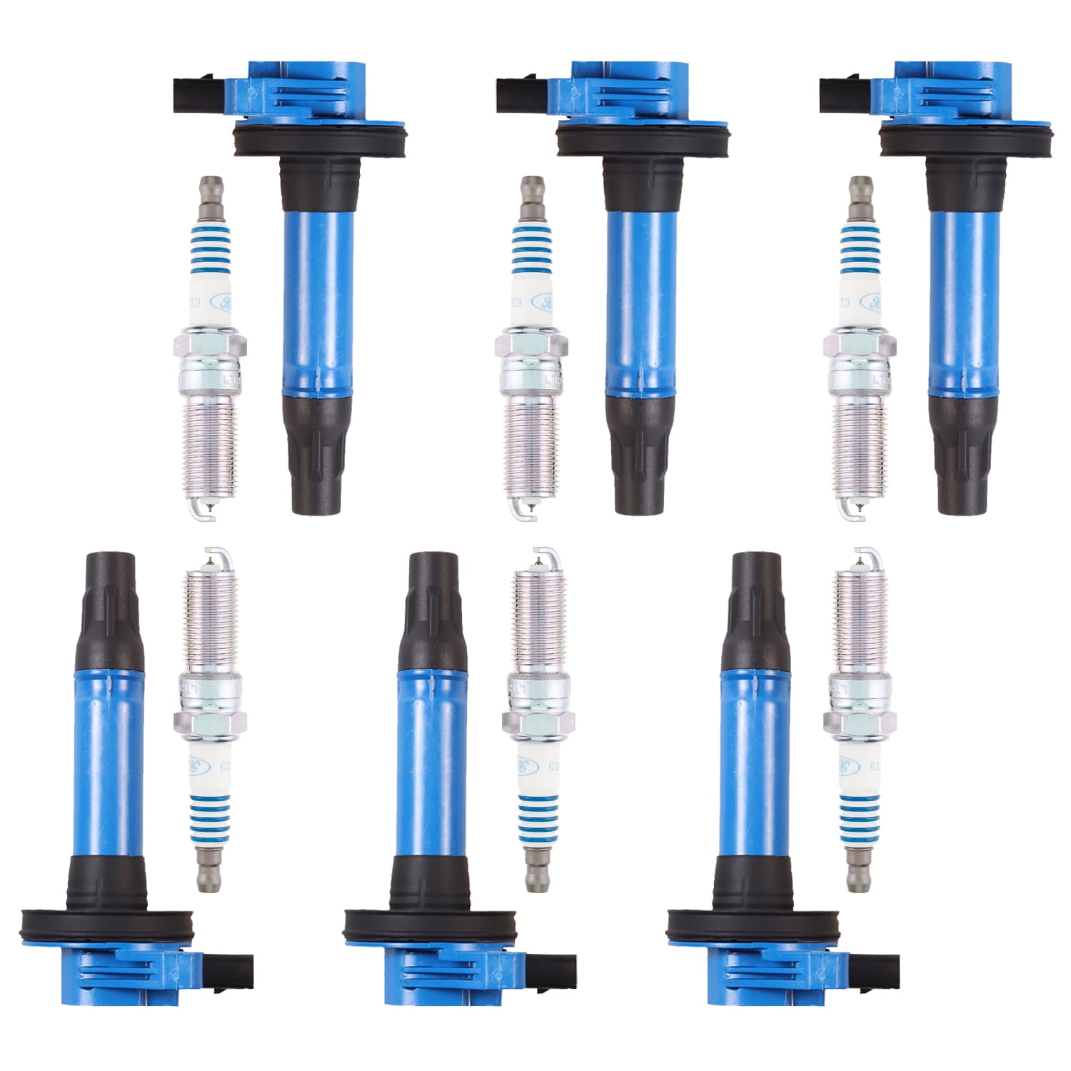 Set of 6 Performance Ignition Coils and 6 Motorcraft Spark Plugs ...