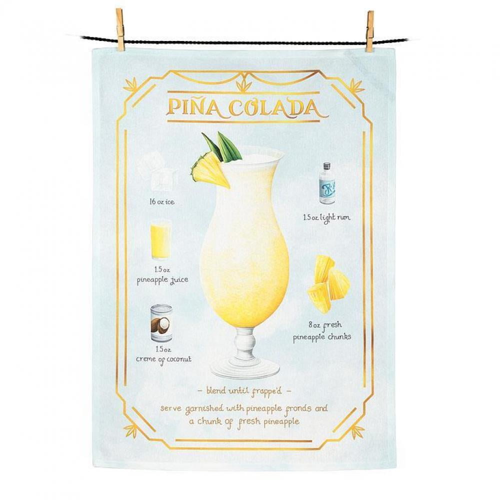 Set of 6 Pina Colada Recipe Print Tea Towel - Walmart.com
