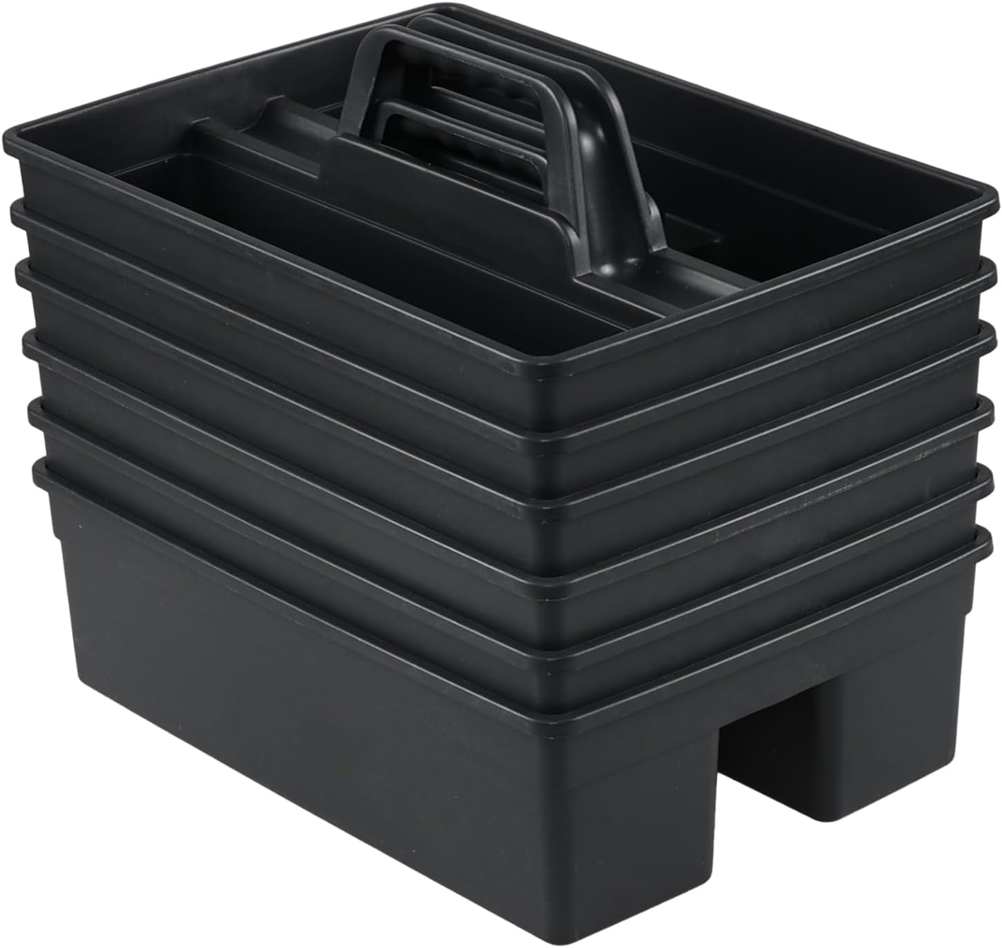 Set of 6 Plastic 3 Compartments Cleaning Supplies Caddy with Handle ...