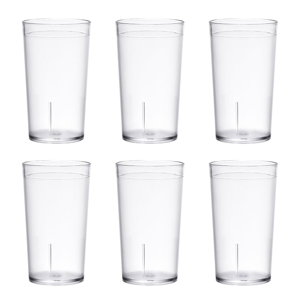 Set of 6 Plastic Water Tumbler Drinking Glasses Shatterproof Juice Cups ...