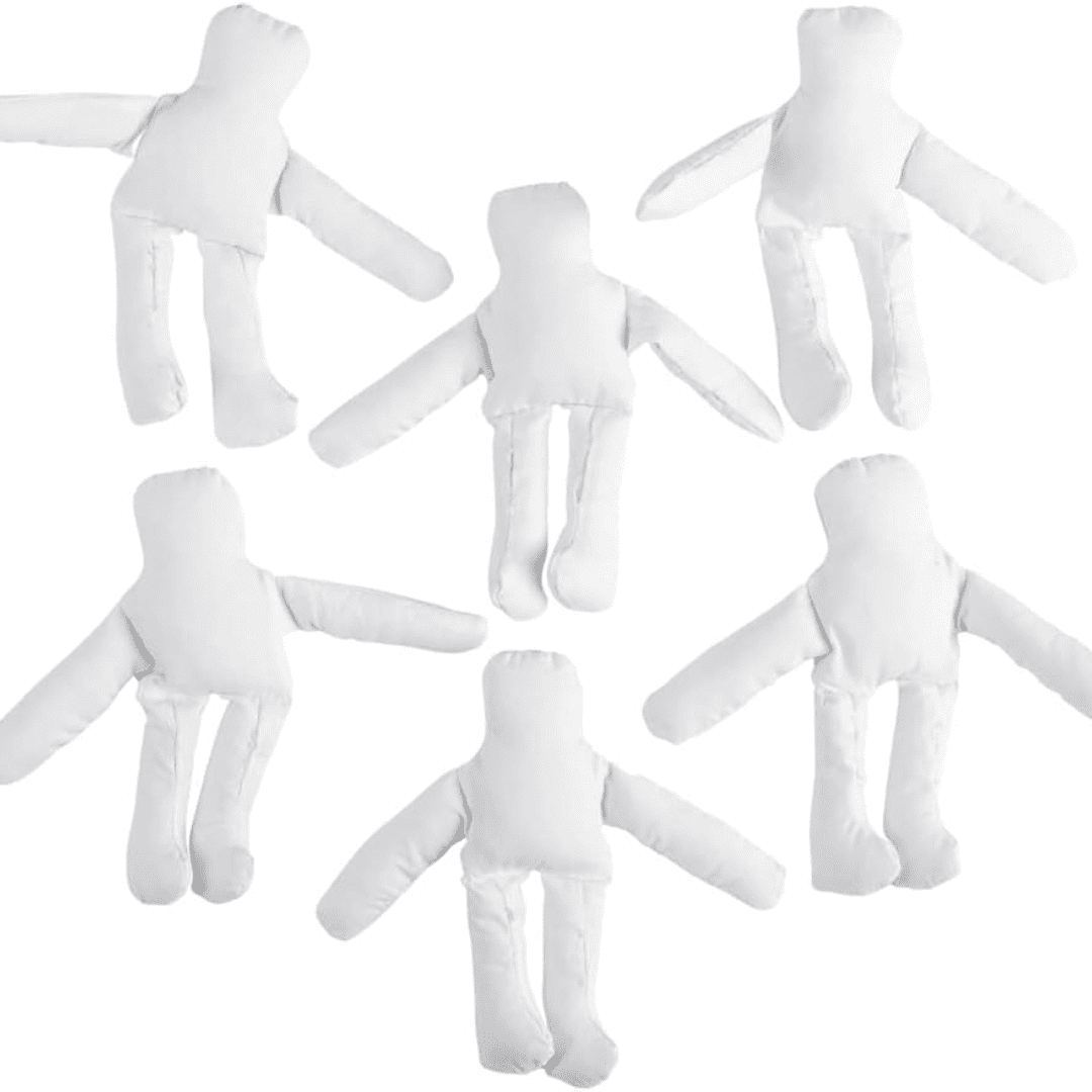 Set of 6 Pre-Stuffed White Muslin Dolls - For Doll Crafting, Reiki ...