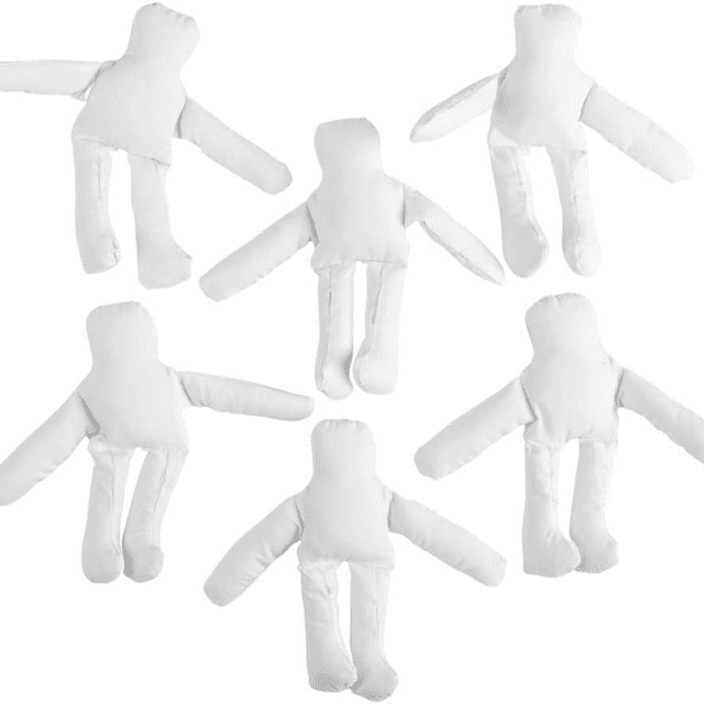 Set of 6 Pre-Stuffed White Muslin Dolls - For Doll Crafting, Reiki ...