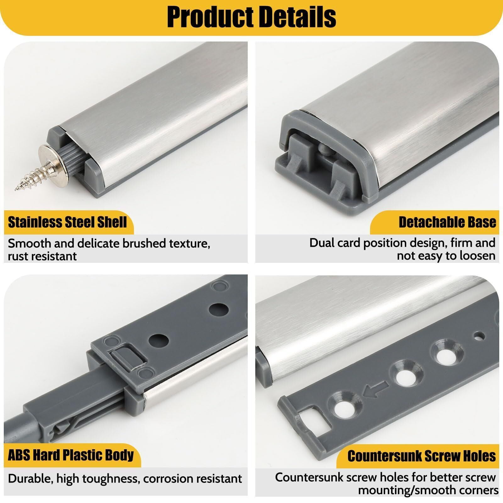 Set of 6 Pressure Door Openers, Push To Open Door Opener, Cabinet Door ...