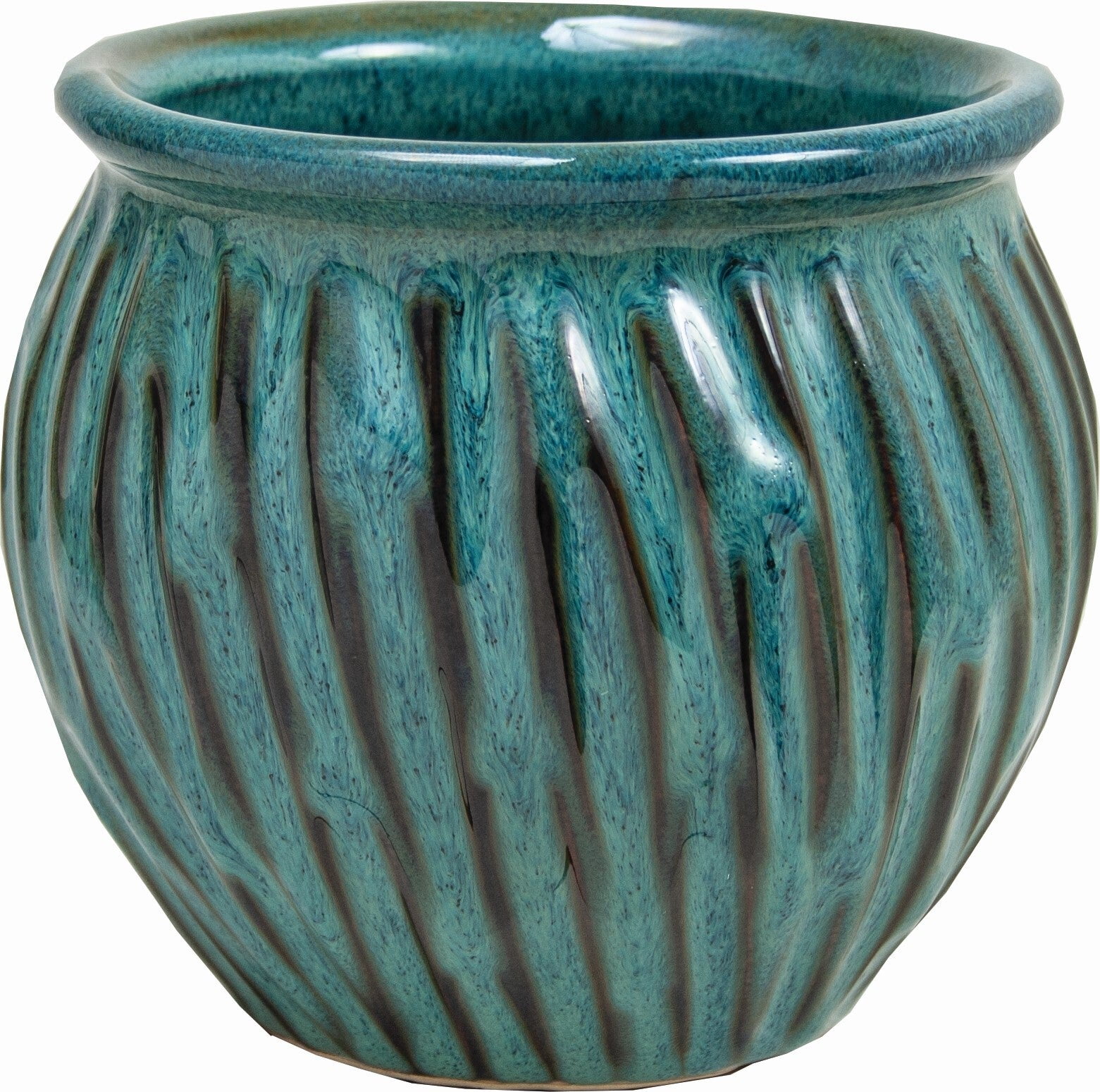Set of 6 Reactive Blue Glazed Swirl Planter - Walmart.com