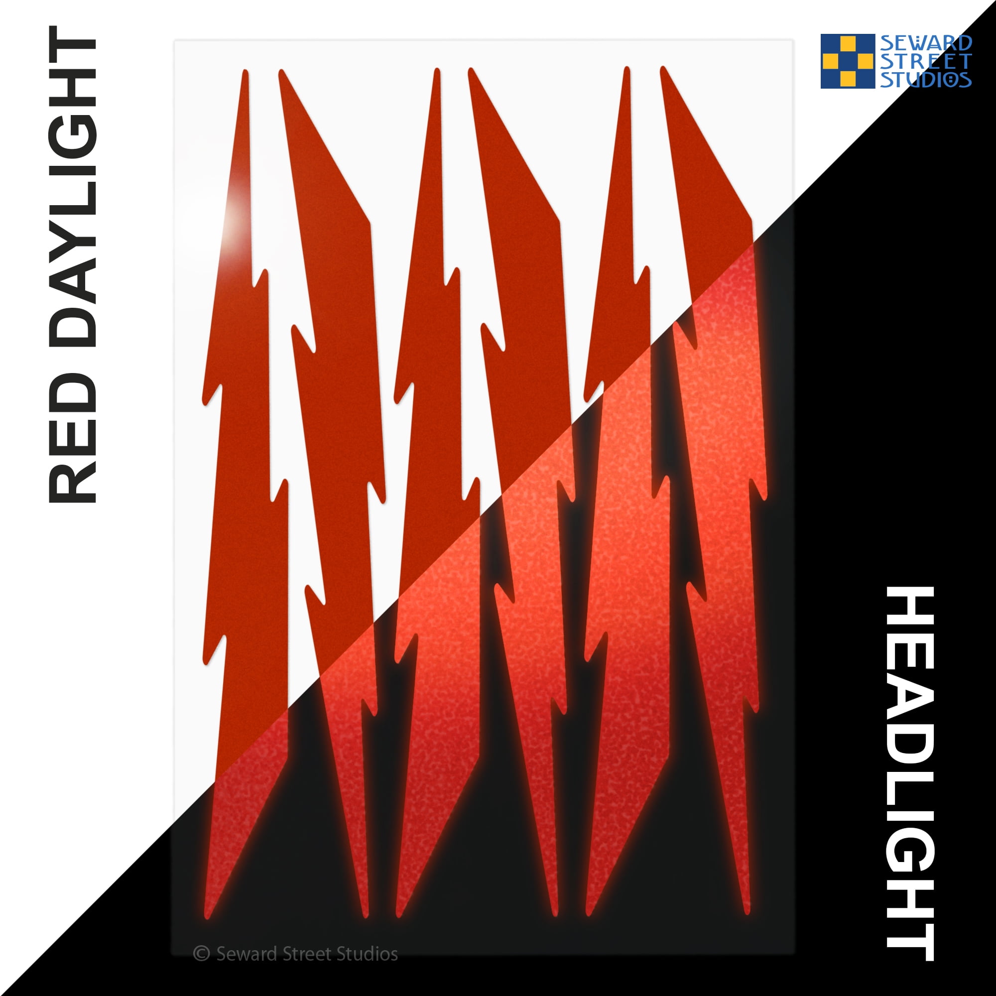 Set of 6 Red Lightning Bolts Reflective Helmet Decal Set, Lightning ...