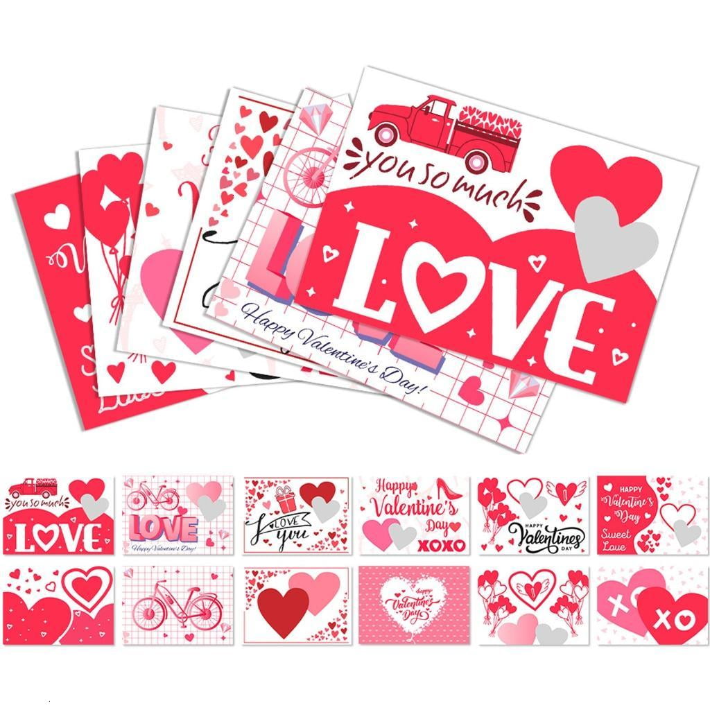 Set of 6 Romance Scratch Reveal Cards for Couple White Cardstock ...