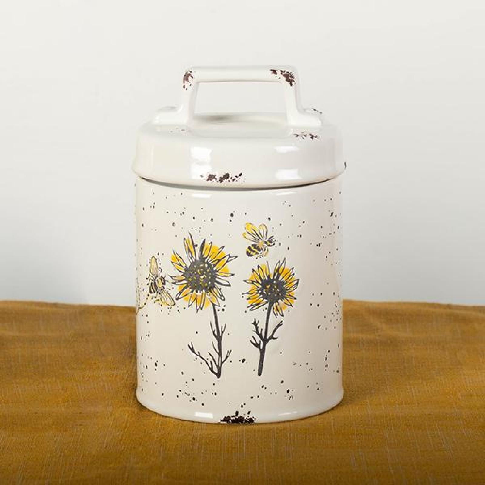 Set of 6 Rustic Look Bees At The Sunflowers Lidded Canister - Walmart.com