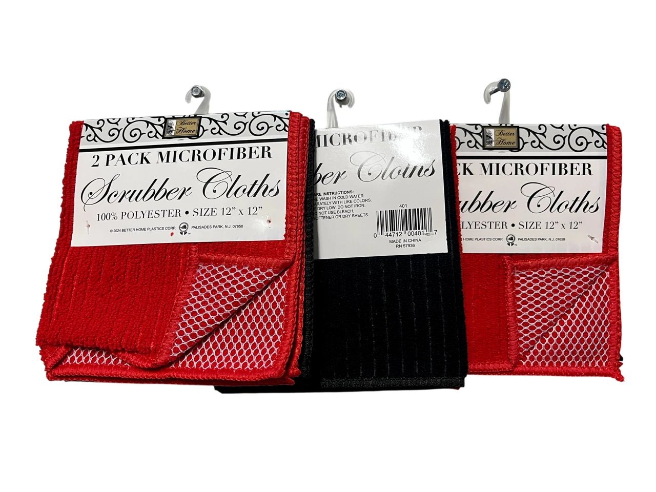 Set of 6 Scrubber Dish Cloths, Scrubbing Towels, Red/Black - Walmart.com