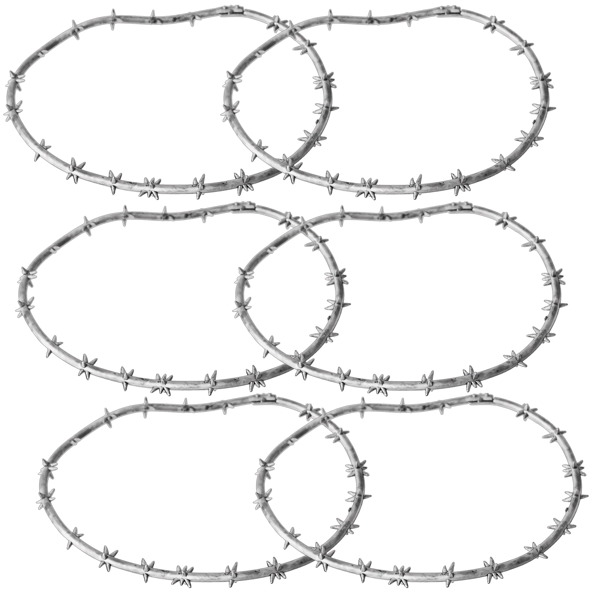Set of 6 Silver Barbed Wire Sections for WWE & AEW Wrestling Action ...