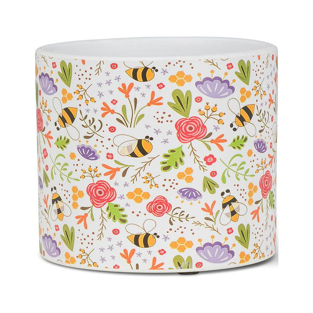 Set of 6 Small Floral & Bee Planter - Walmart.com