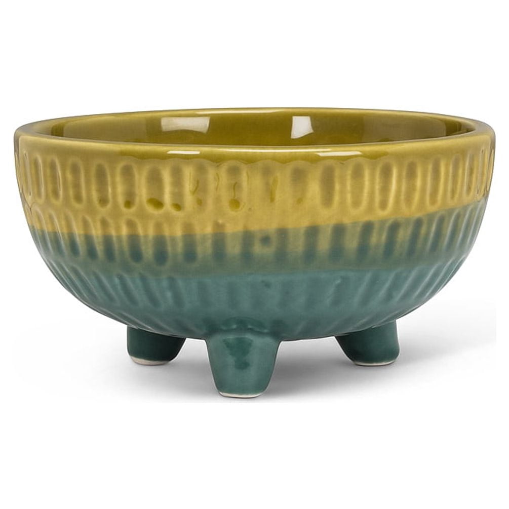 Set of 6 Small Two Tone Footed Low Planter - Walmart.com
