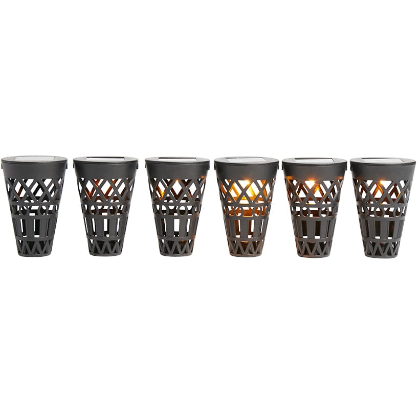 Set of 6 Solar Torches with Hanging and Garden Stake Feature - Walmart.com