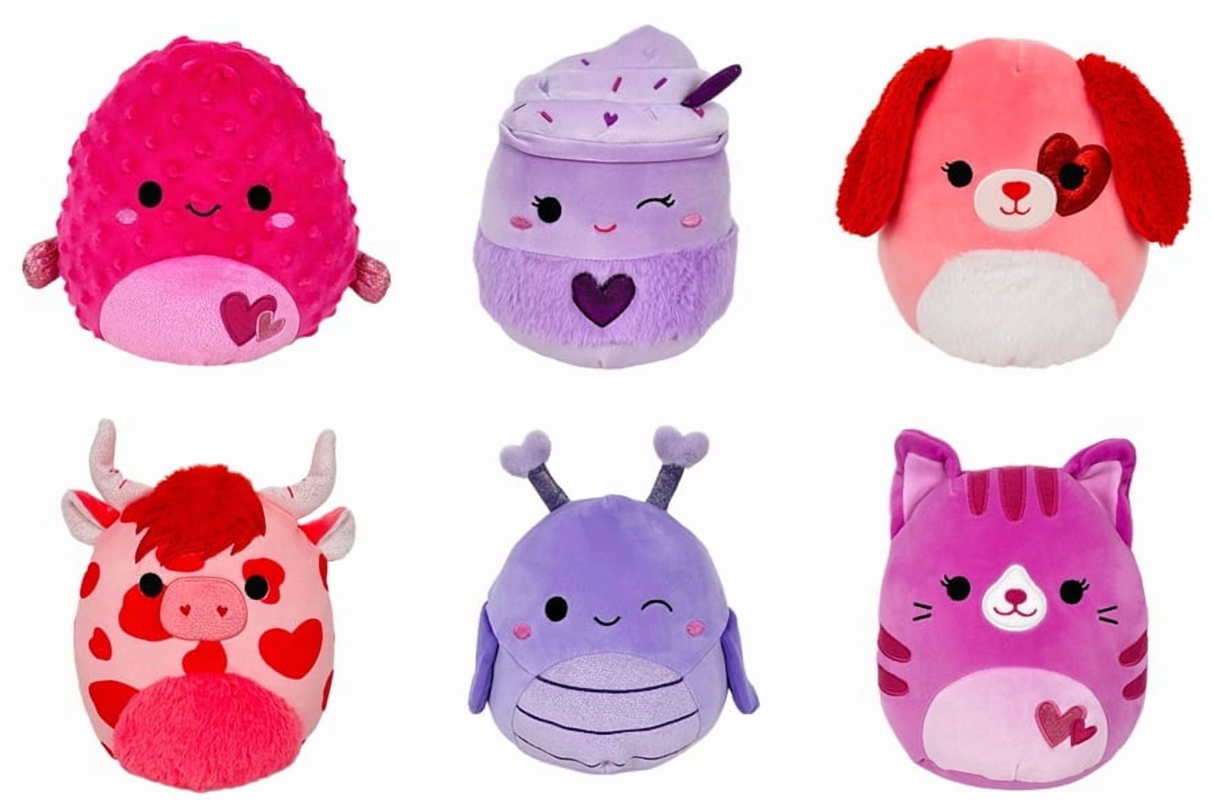 Set of 6 Squishmallows 2026 Valentine Squad A 5" Cow Cat Dog Latte ...