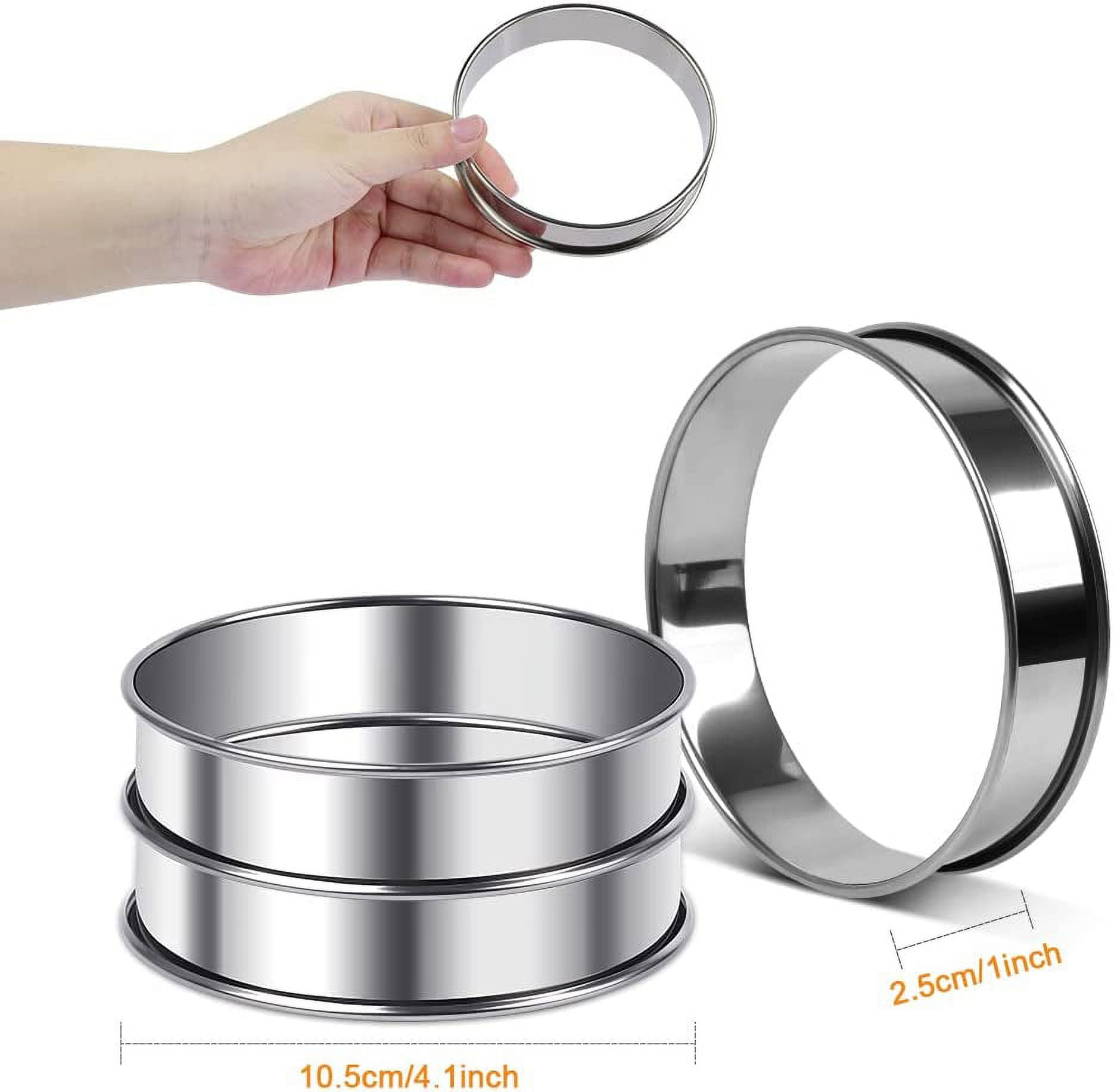 Set of 6 Stainless Steel 10.5 cm Round Muffin Rings—Perfect for Baking ...