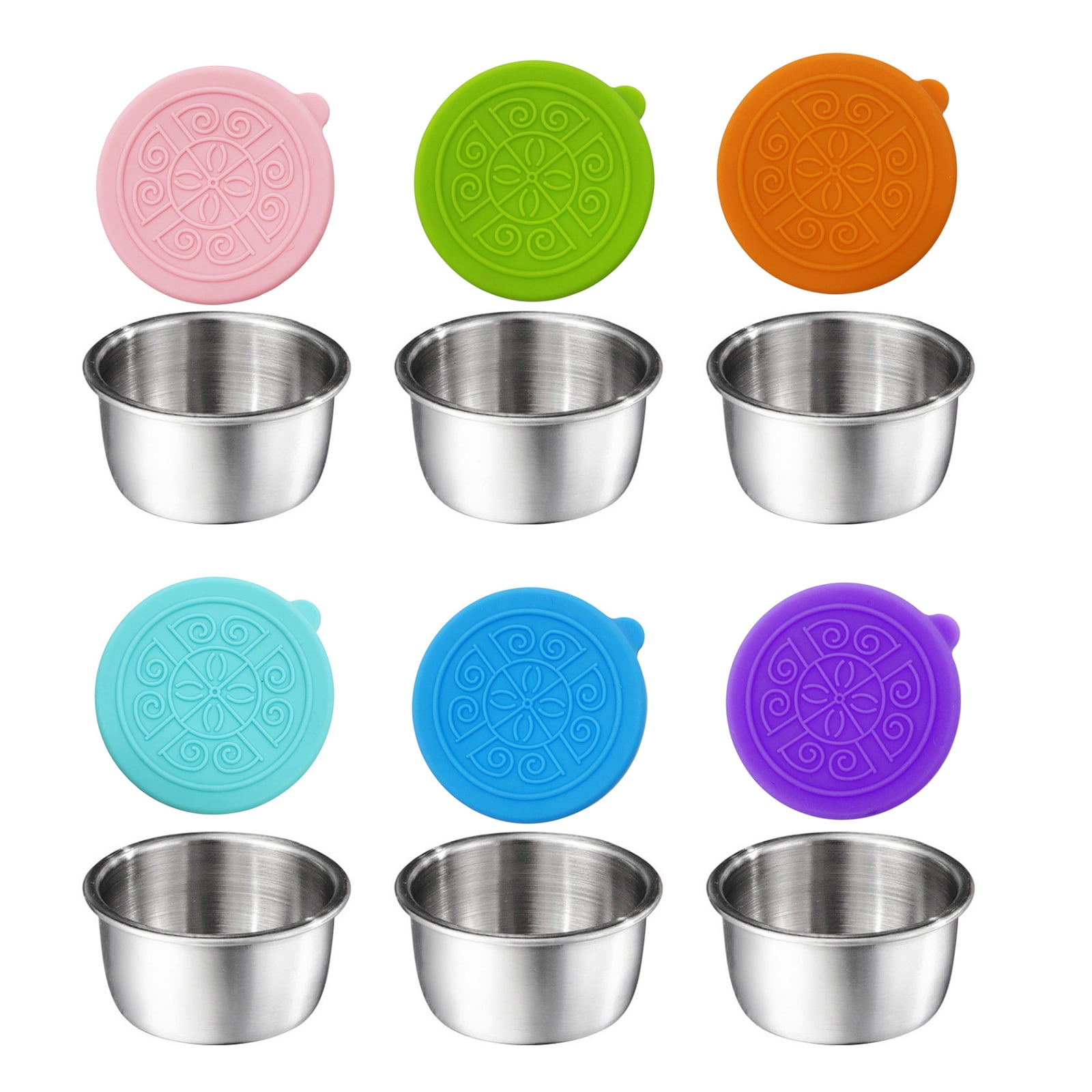 Set of 6 Stainless Steel Dipping Bowls Small Sauce Cups Seasoning Dish ...