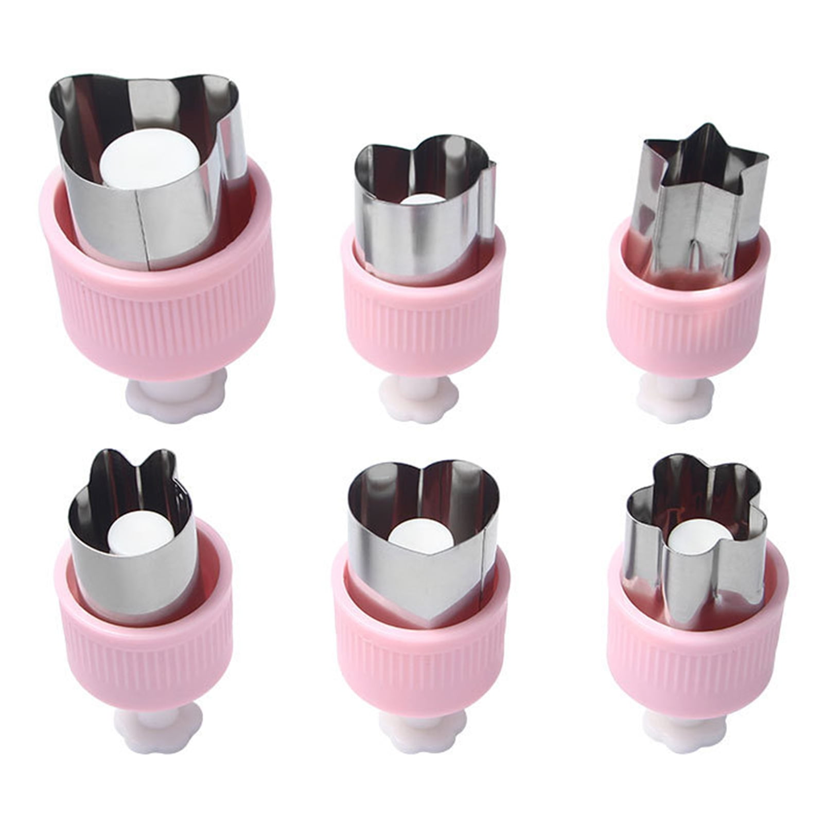 Set of 6 Stainless Steel Press-Type Vegetable and Fruit Cutter Shapes ...