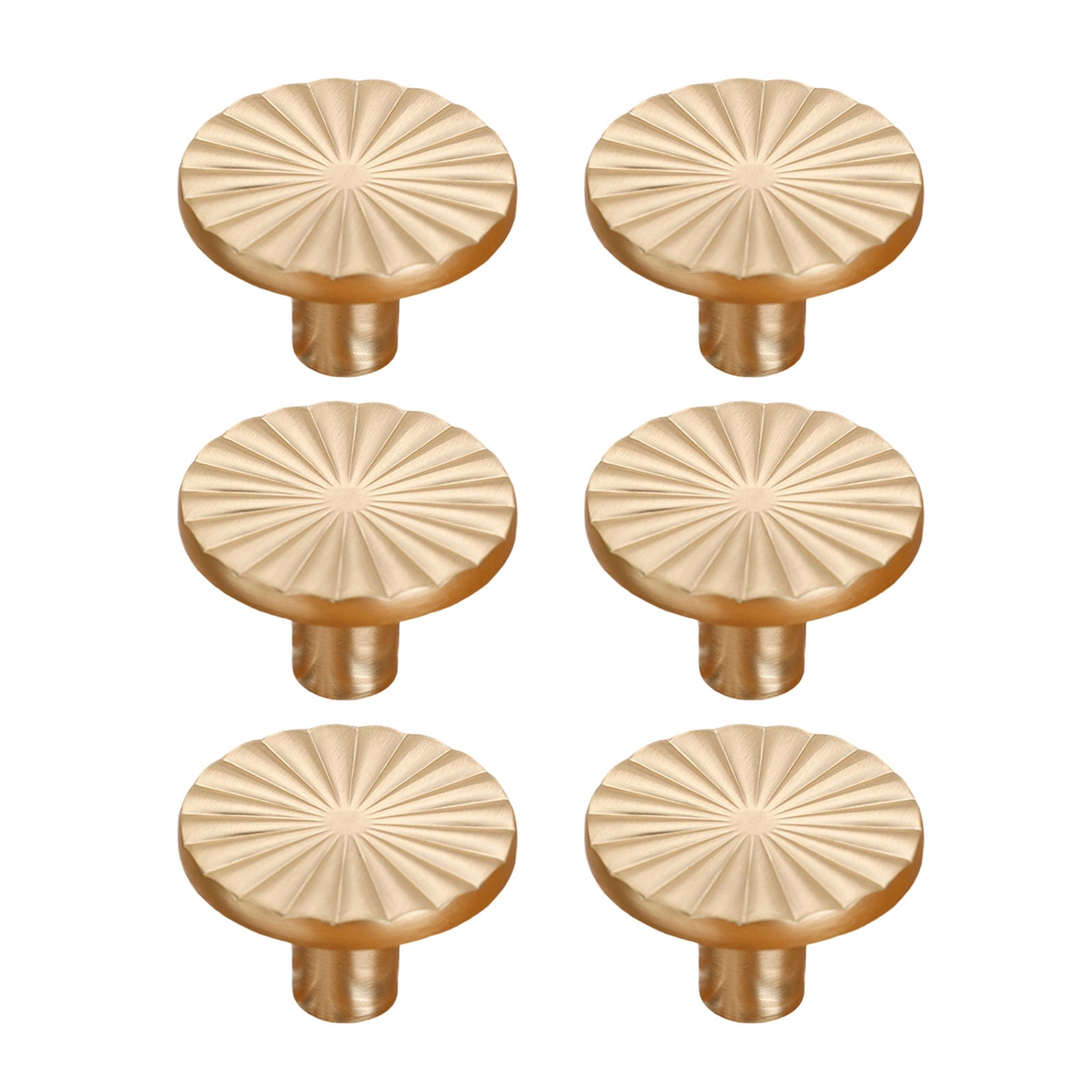 Set of 6 Stylish Nordics Styles Drawer Knobs Zines Alloy Brushed Brass ...