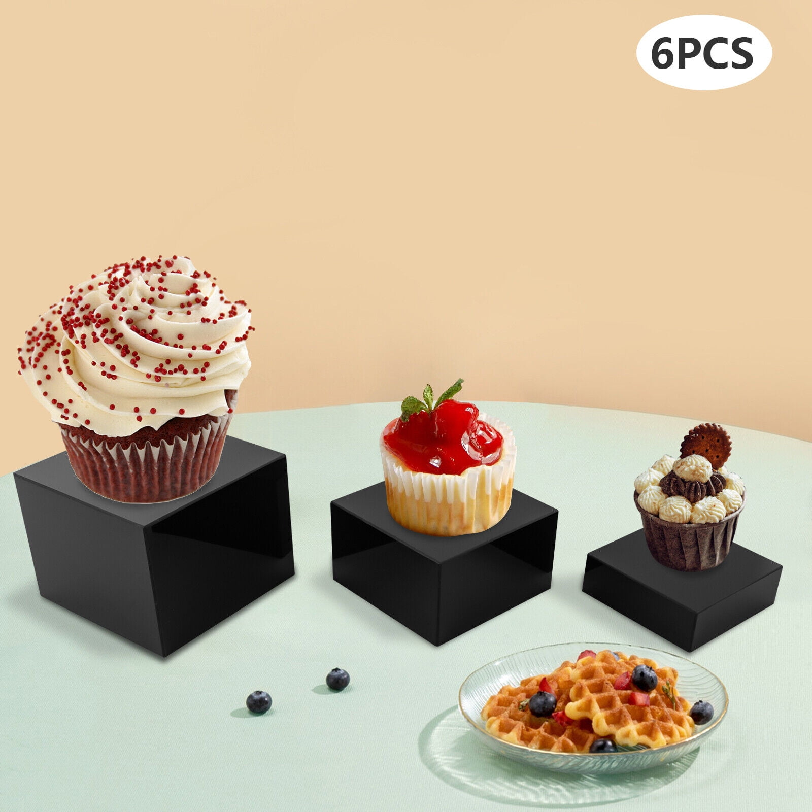 Set of 6 Tabletop Acrylic Cube 3 Size Display Nesting Risers with ...