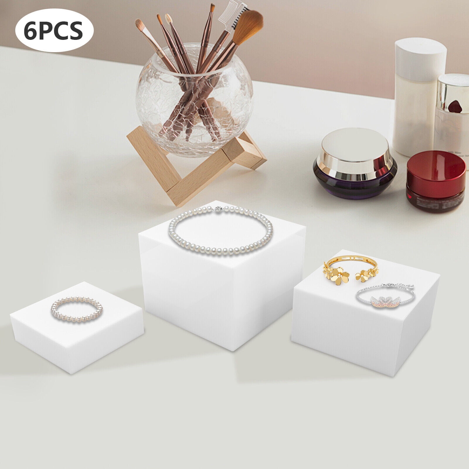 Set of 6 Tabletop Acrylic Cube 3 Size Display Nesting Risers with ...