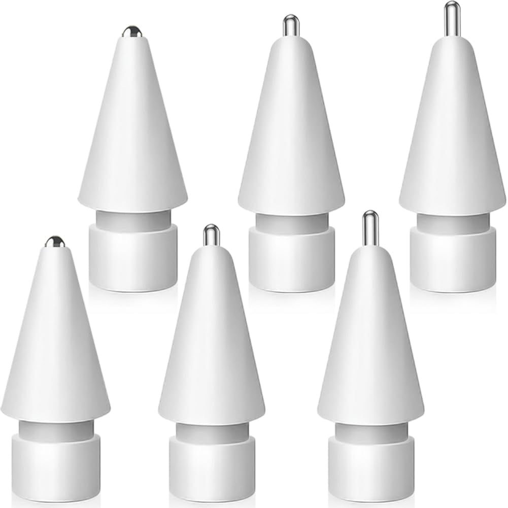 Set of 6 Tips for Apple Pencil, Upgraded No Wear Out Metal Apple Pencil ...