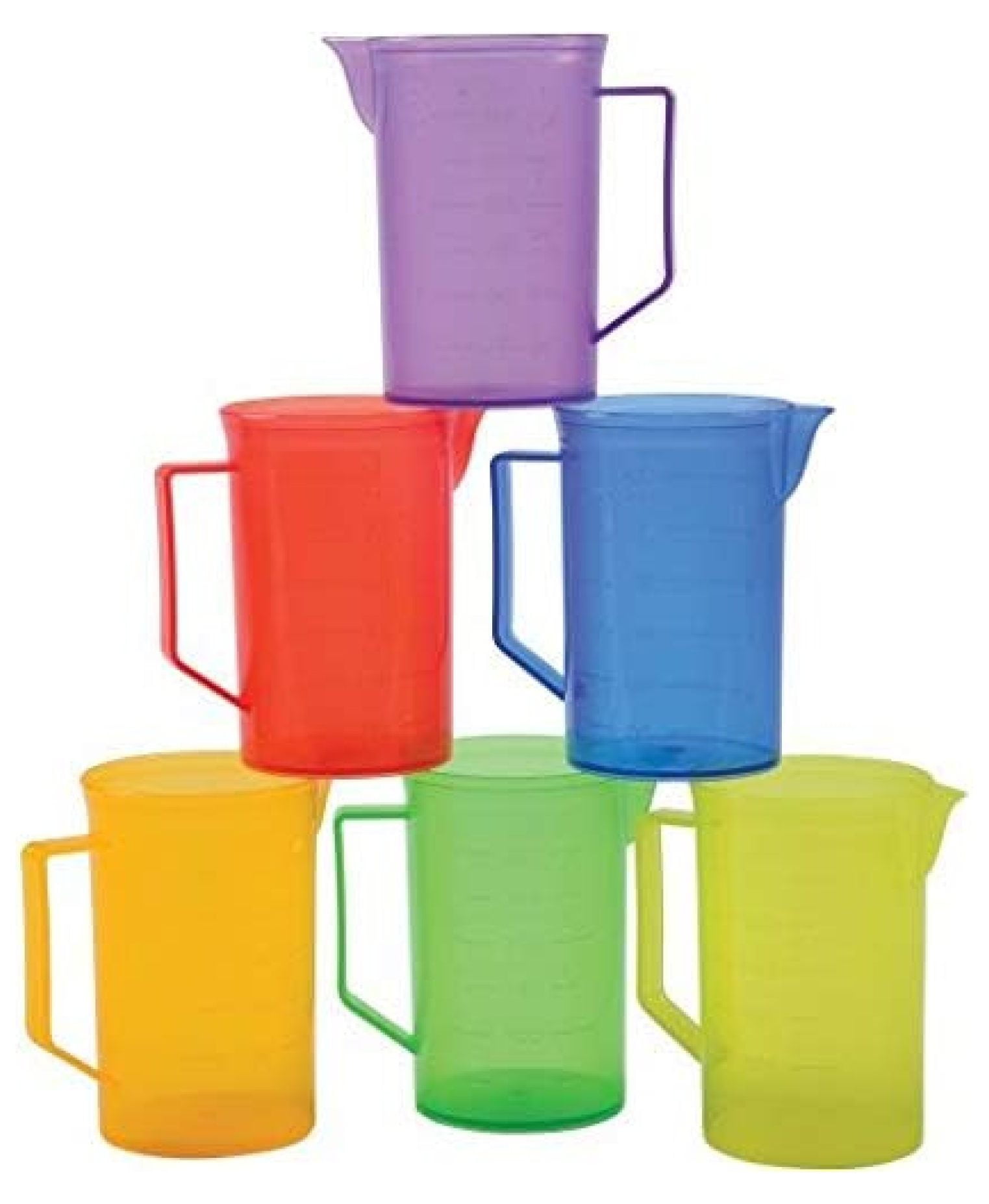 Set of 6 Translucent Plastic Pitchers for Sand and Water Play for Ages ...