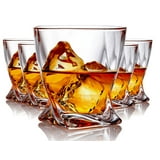 Set of 6 Twist Whiskey Glasses - 10 Ounce Lead-Free Crystal Old ...