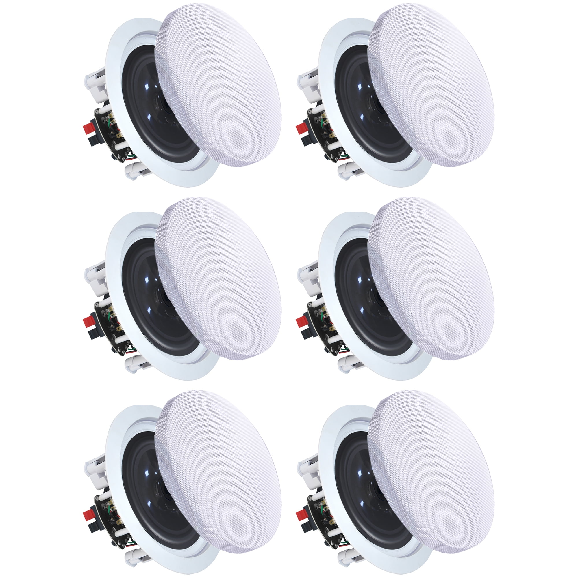 Vaiyer 5.25 Inch 8 Ohm 175W In-Ceiling Speakers Flush Mount Set of 6 ...