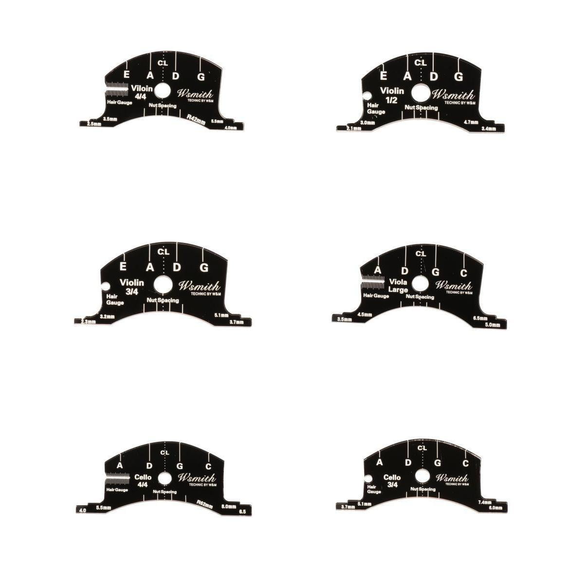 Set of 6 Violin Bridge Fingerboard Templates, Reference for Violins ...