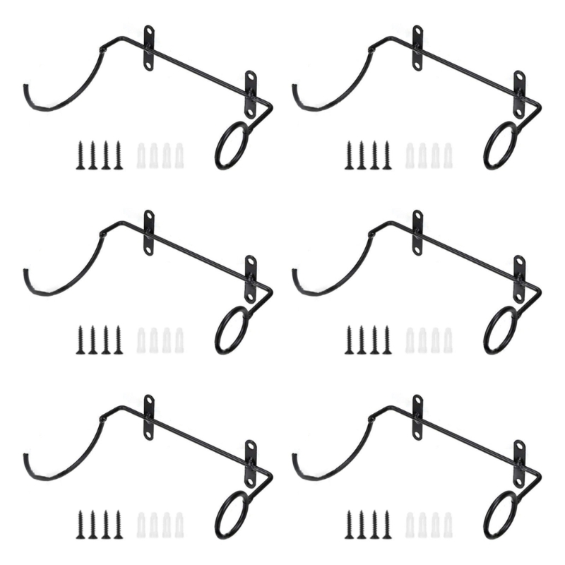 Set of 6 Wall Mounted Wine Rack Holder Metal Wine Bottle Display Holder ...