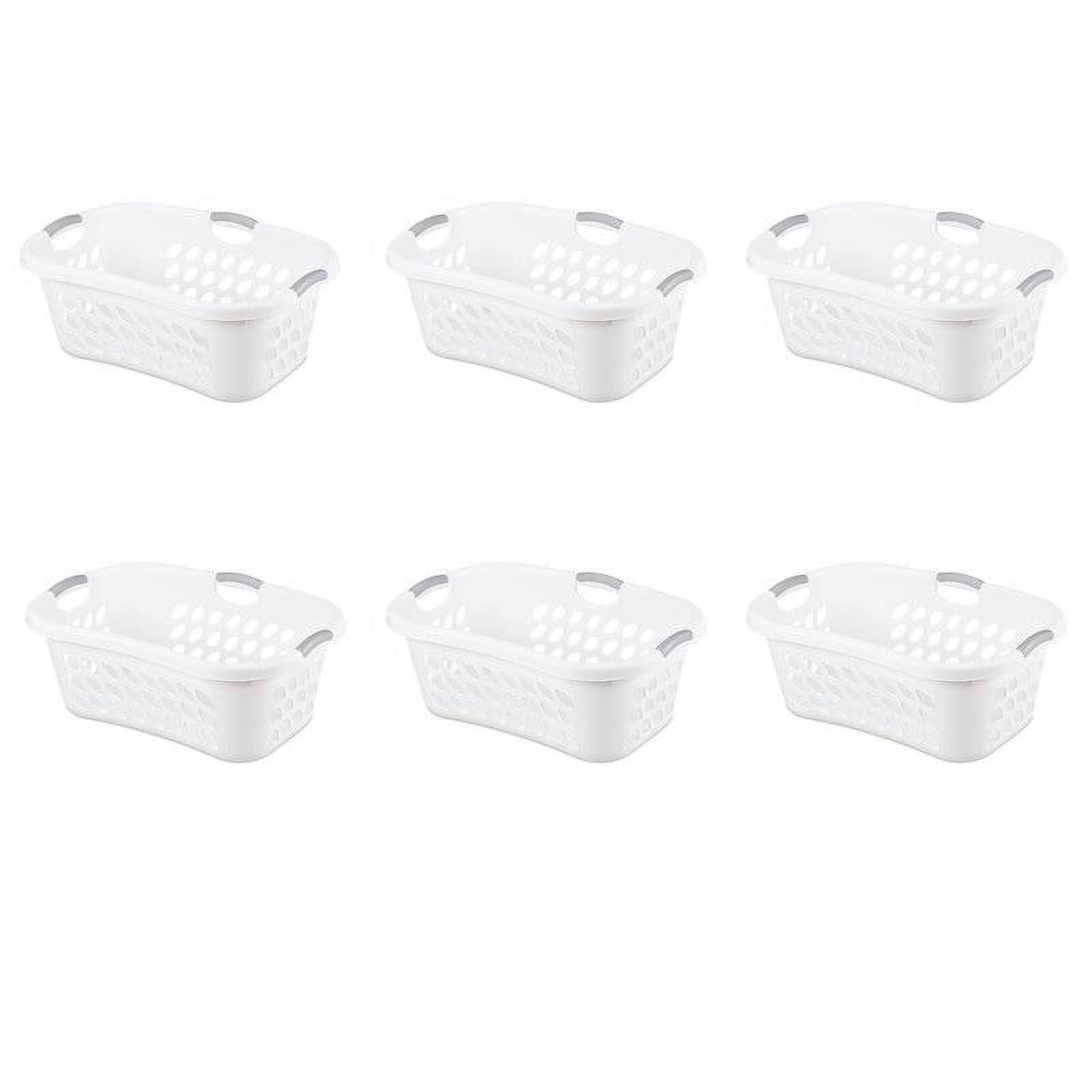 Set of 6 White Laundry Baskets w/ Carry Handles - Walmart.com