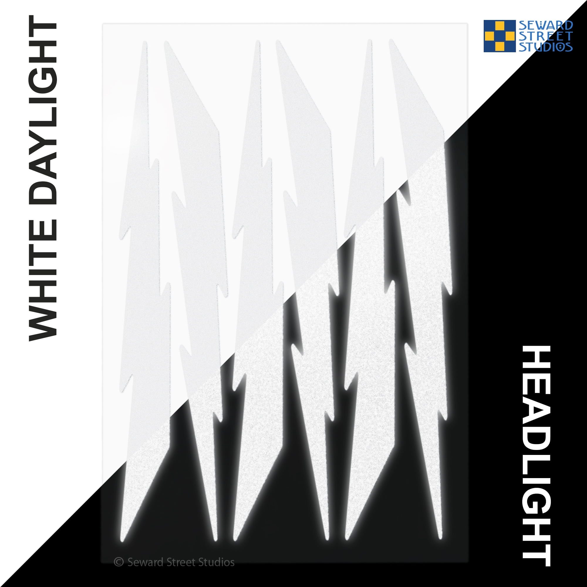 Set of 6 White Lightning Bolts Reflective Helmet Decal Set, Lightning ...
