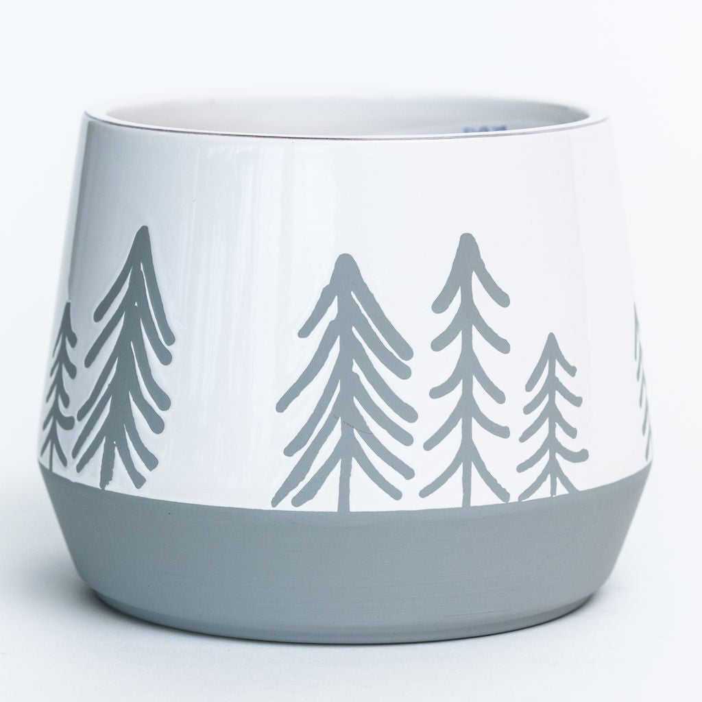 Set of 6 White With Gray Trees And Base Planter - Walmart.com