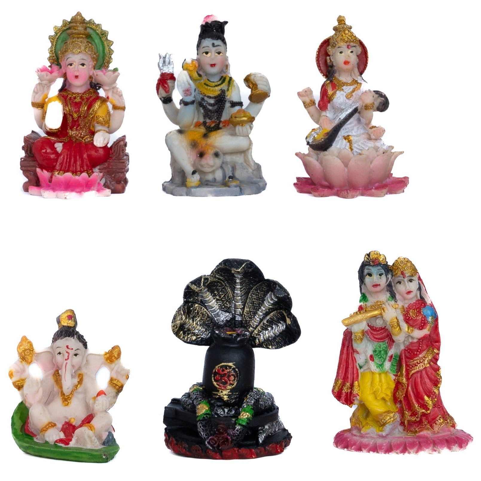 Accent Collection Set of 6 Mini Hindu Figurines, Multicolor Polyresin ...