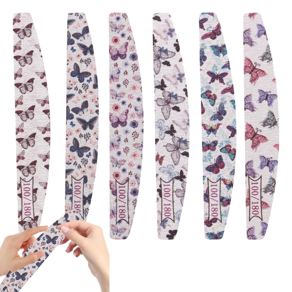 Set of 6 nail files, grit 100/180 and buffer, Multicolor - Walmart.com