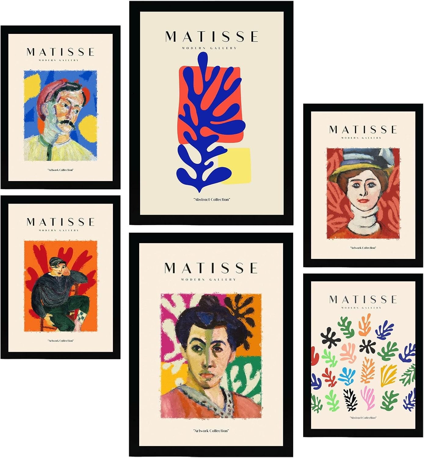 Set of 6 posters Henri Matisse Portraits Fauvism and abstract art for ...