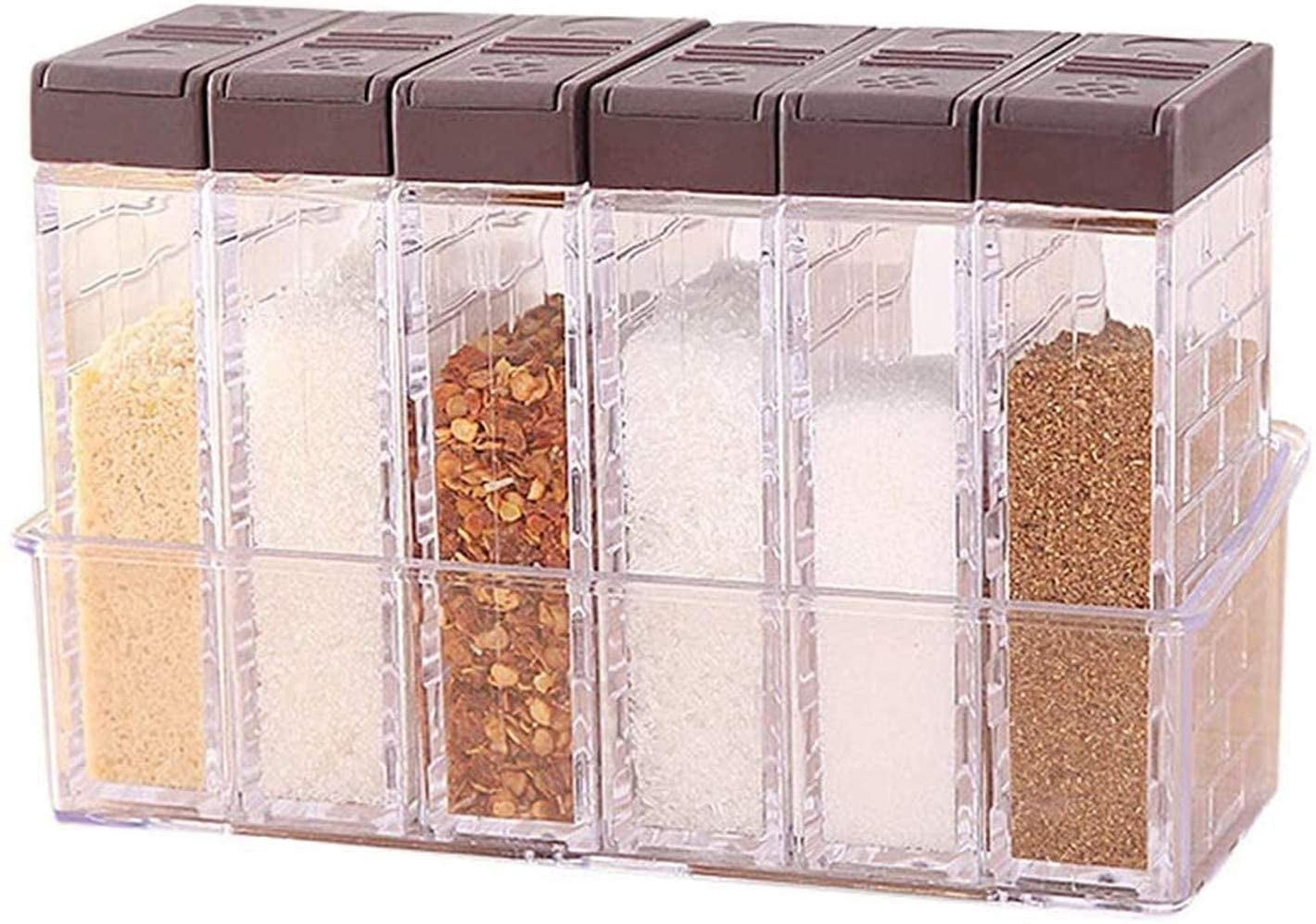 Set of 6 salt and pepper shakers spice box plastic camping spice box ...