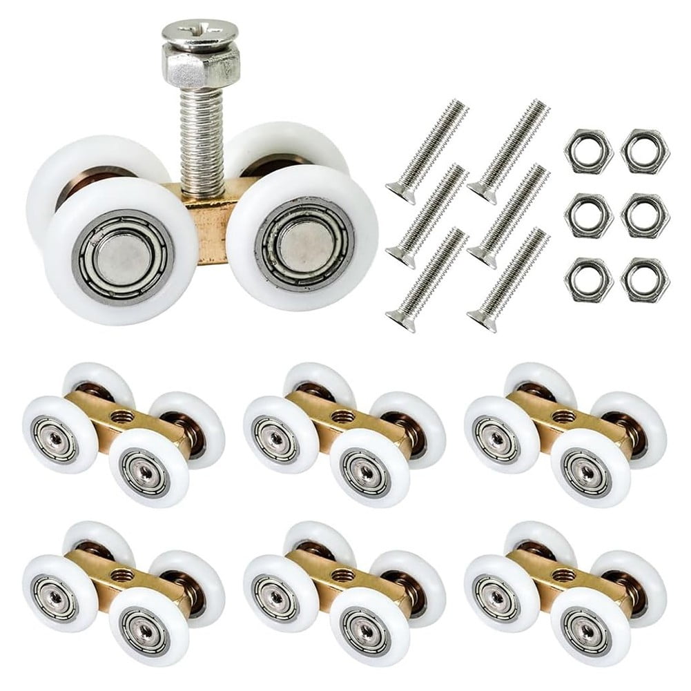 Set of 6 sliding door castors copper castors with screws sliding door ...