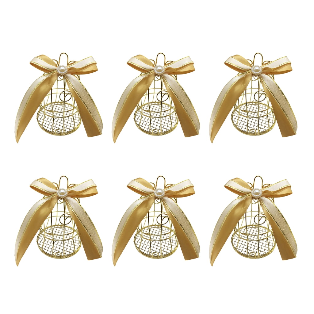 Set of 6pcs Gold Wedding Gift Box Candy Storage Container Case ...