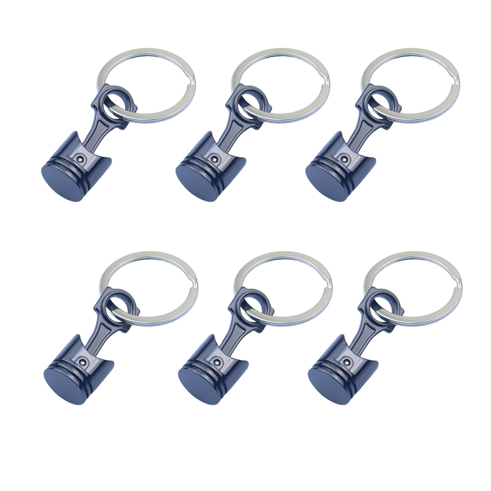 Set of 6pcs Industrial Engine Piston Keyring Alloy Metal Detachable ...