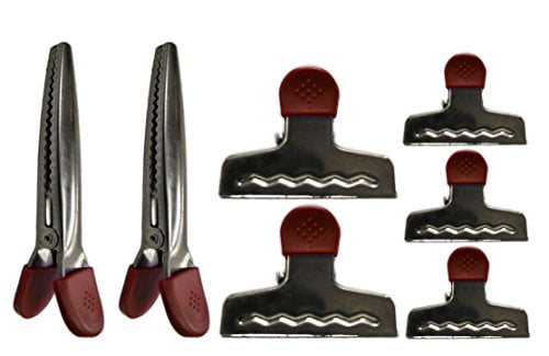 Set of 7 Black Duck Brand Chrome/Metal Power Clips - Use in Kitchen ...