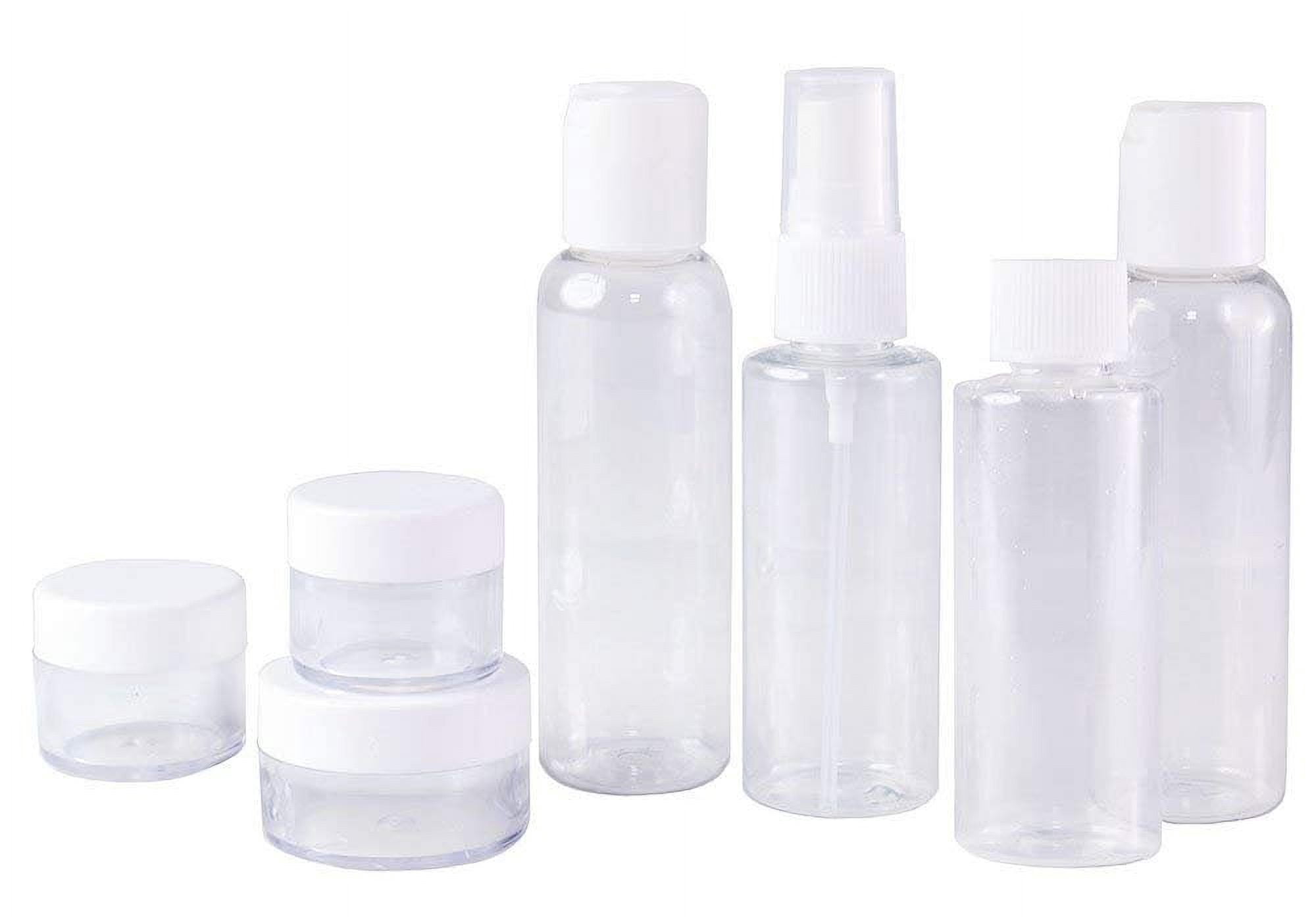 Set of 7 - Clear Plastic Travel Size Empty Bottles, TSA/Airline ...