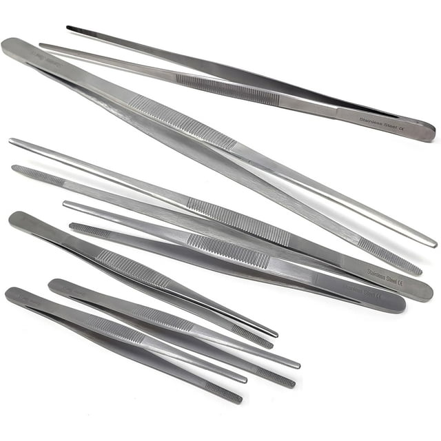 Set of 7 Thumb Tweezer Mulipurpose Forceps 4.5-12 inches. Blunt ...