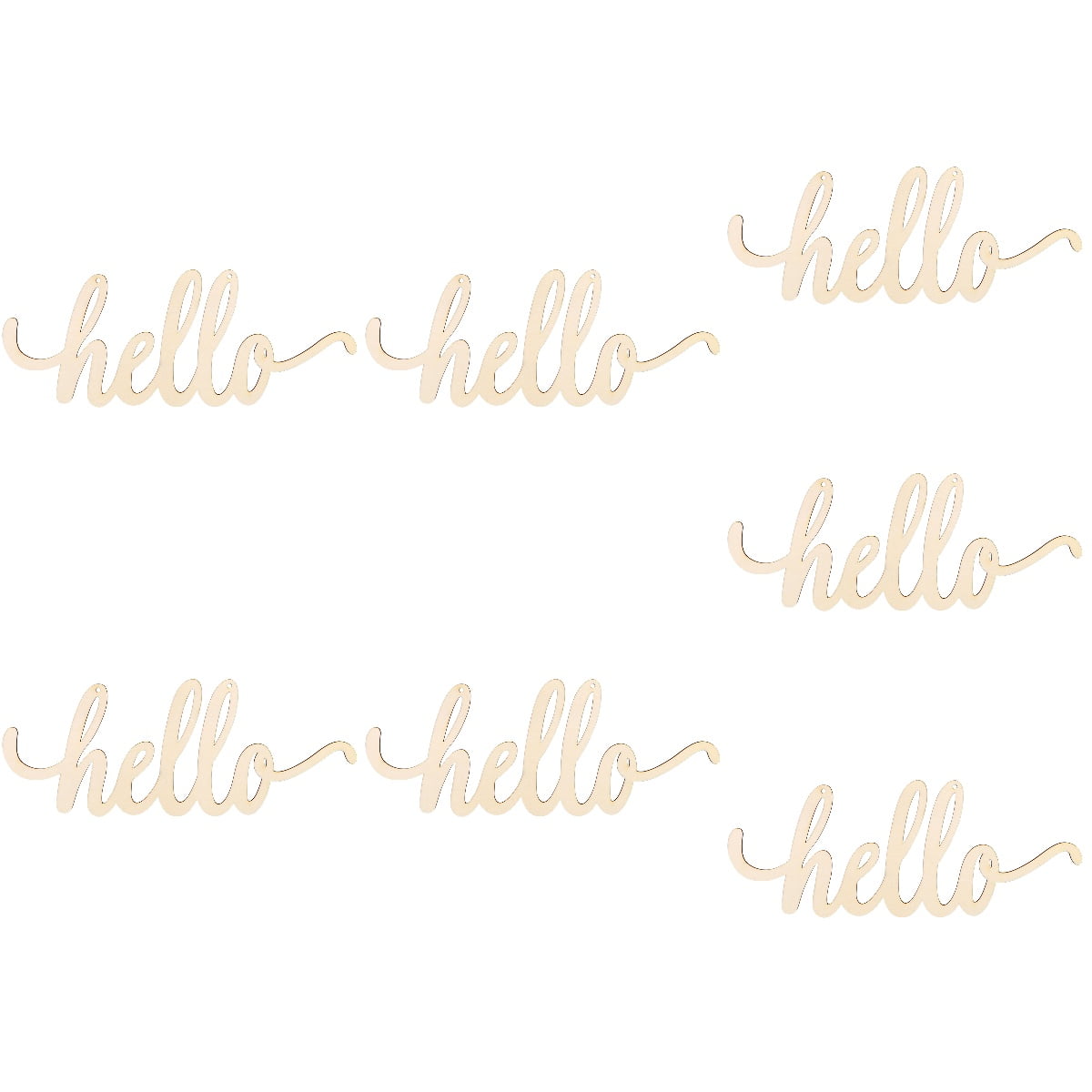 Set of 7 Wooden Hello Letters Sign for Front Door Plaques DIY Crafts ...