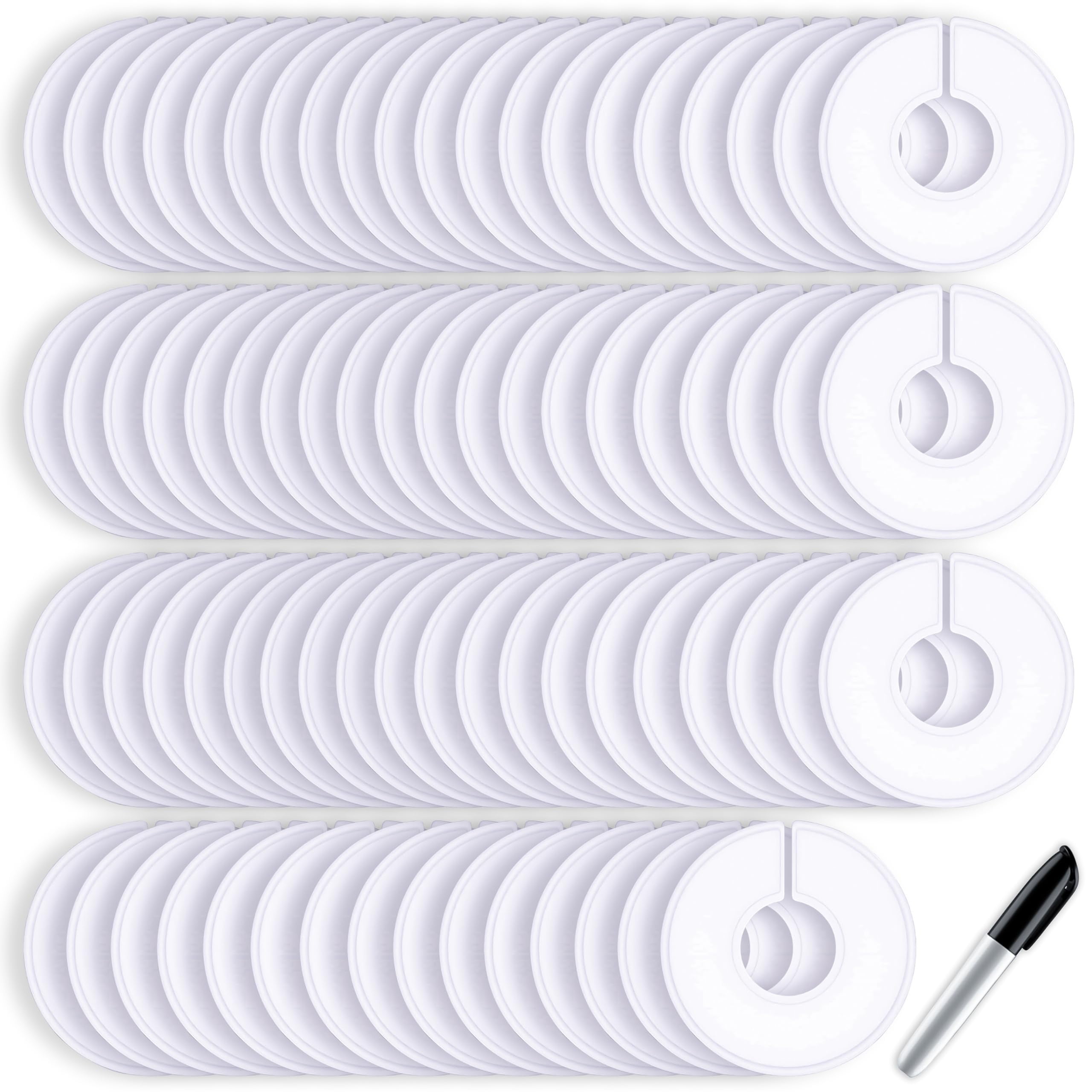 Set of 75 White Closet Dividers for Hanging Clothes - Clothing Rack ...