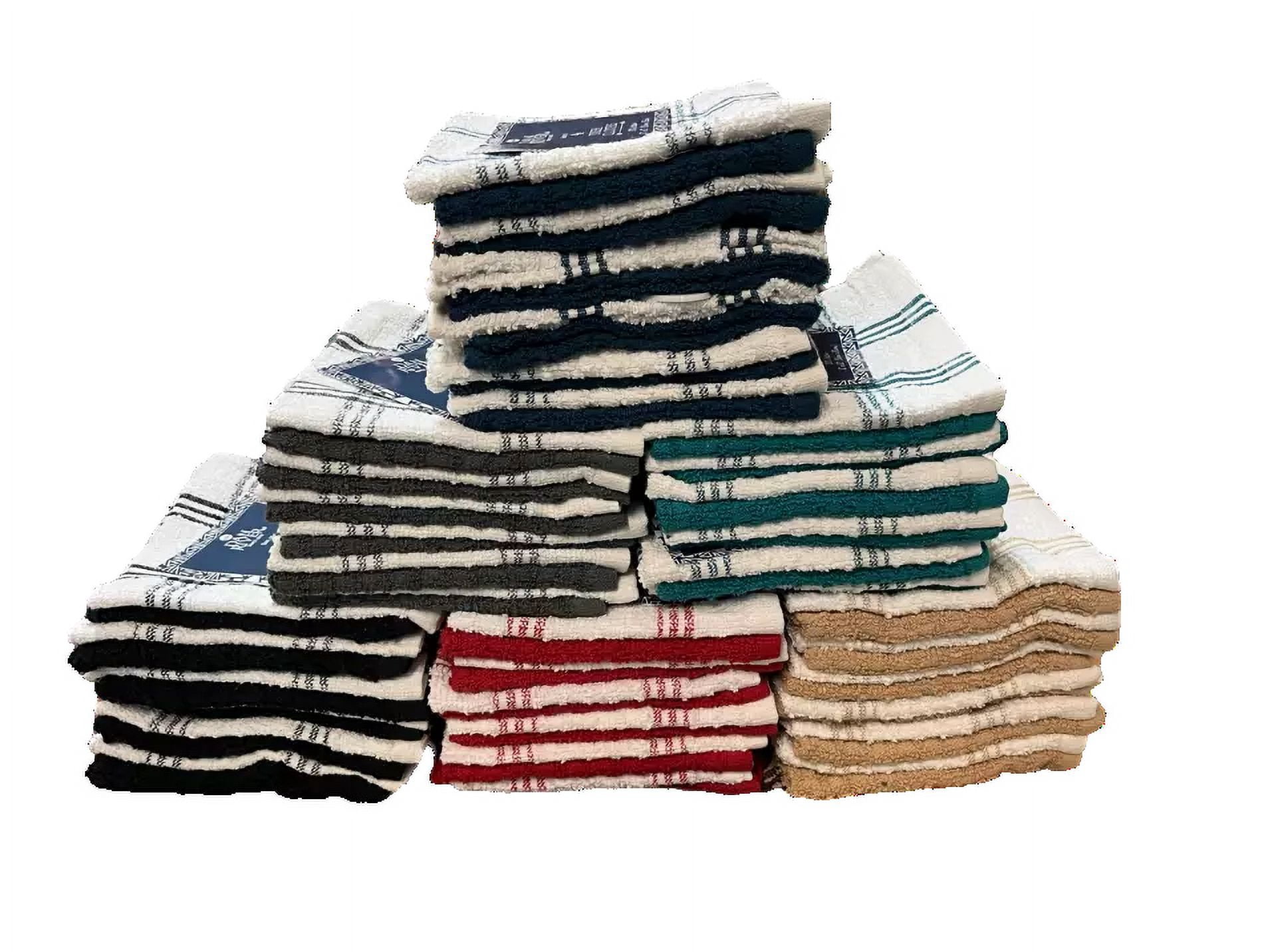 Set of 8, 100% Cotton Kitchen Dish Cloths, Checks and Solids, Assorted ...