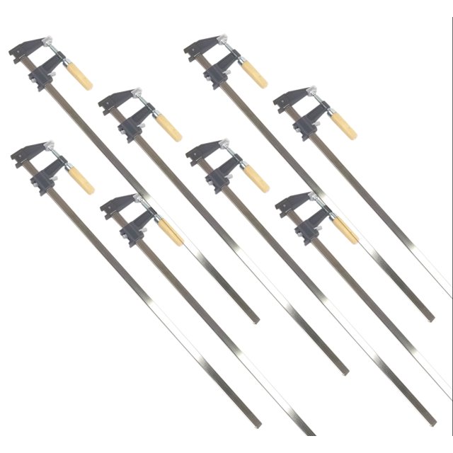 Set of 8 - 36" Steel Bar Clamp with Metal Ratcheting System and Quick ...