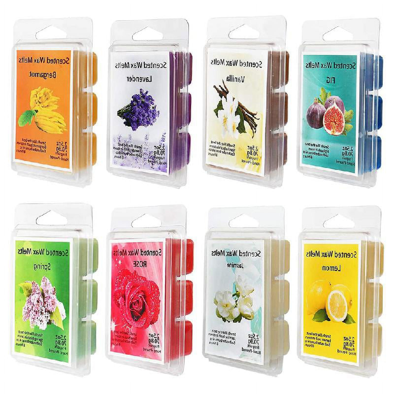 Set of 8 Assorted Wax Warmer Cubes Jasmine Rose Bergamot Fig Vanilla ...