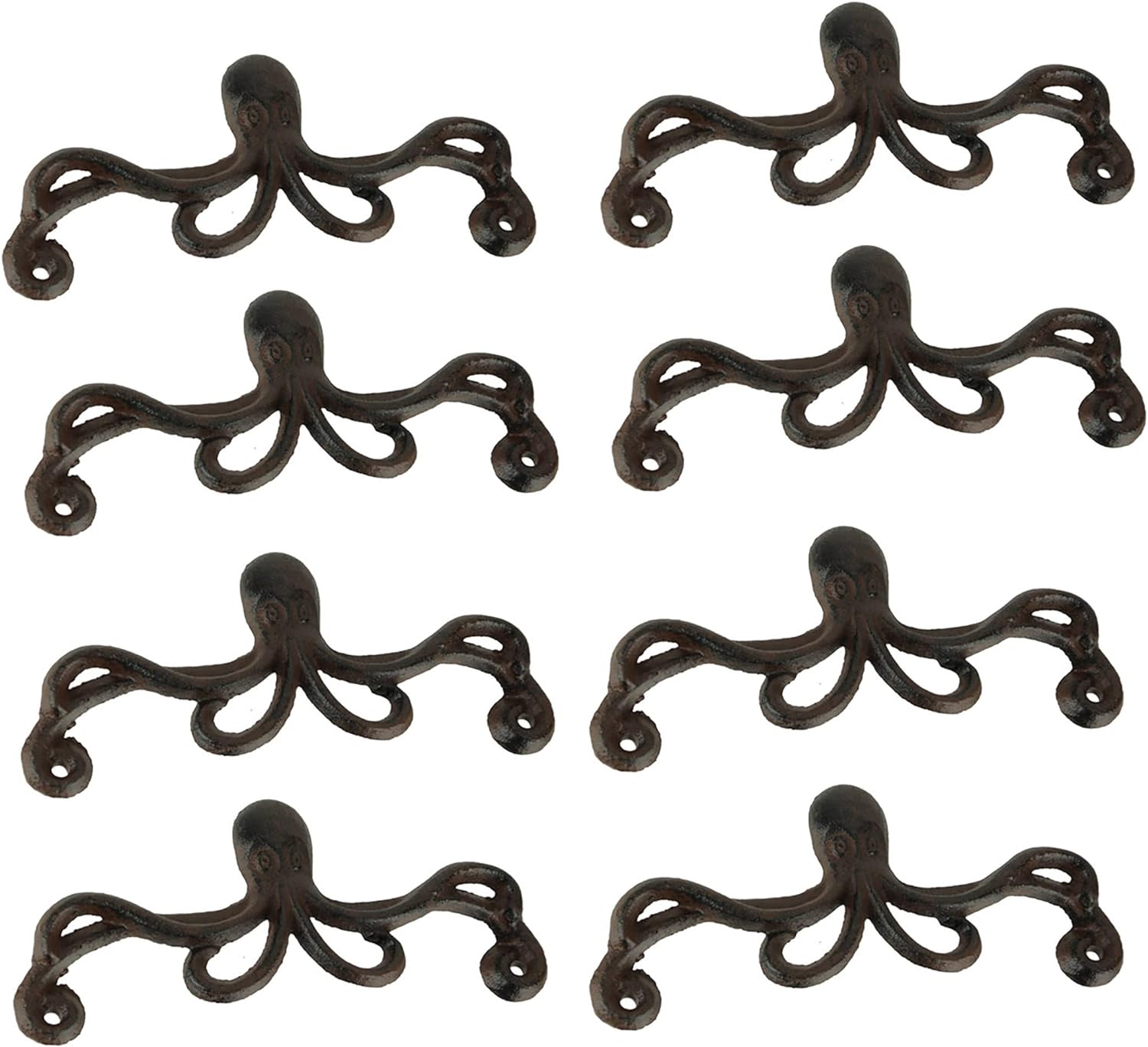 Set of 8 Brown Cast Iron Octopus Drawer Handles Cabinet Door Pulls 7 ...