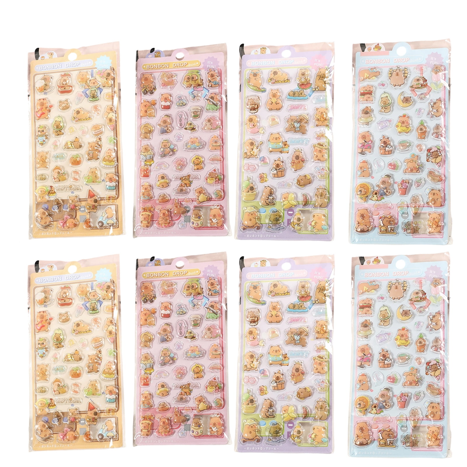 Set of 8 Cartoon Bubble Stickers for Realistic Visual Effects Children ...