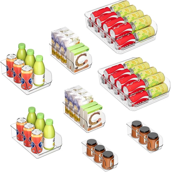 Set of 8 Clear Organizing Bins for Total Organization - Multi-Purpose ...